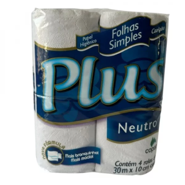 Papel Higiênico Plus Neutro Folha Simples 04 rolos | EGLIMP